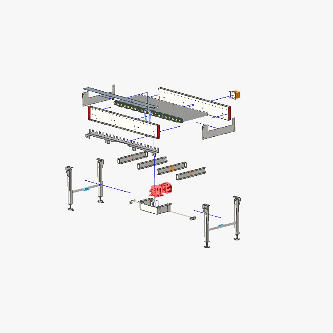 Chain driven roller conveyor 01 3D model - TurboSquid 2138871