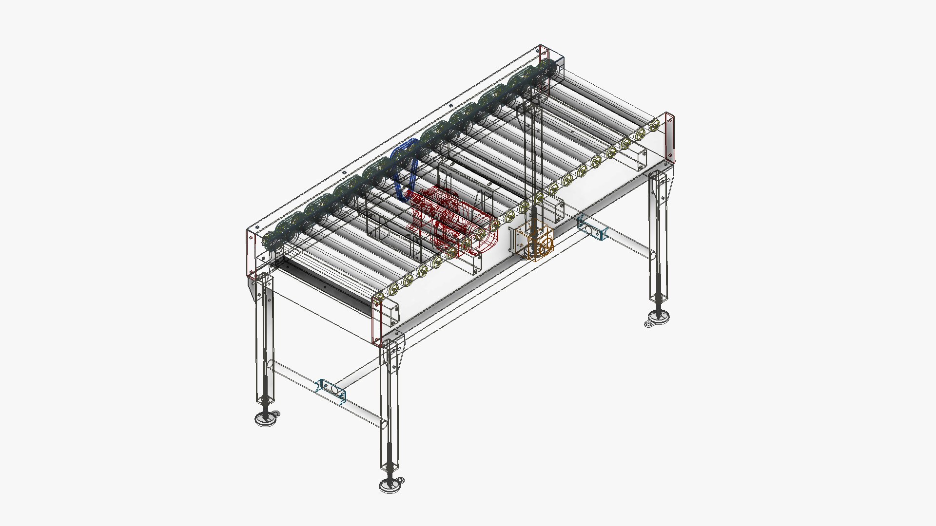 Chain driven roller conveyor 01 3D model - TurboSquid 2138871