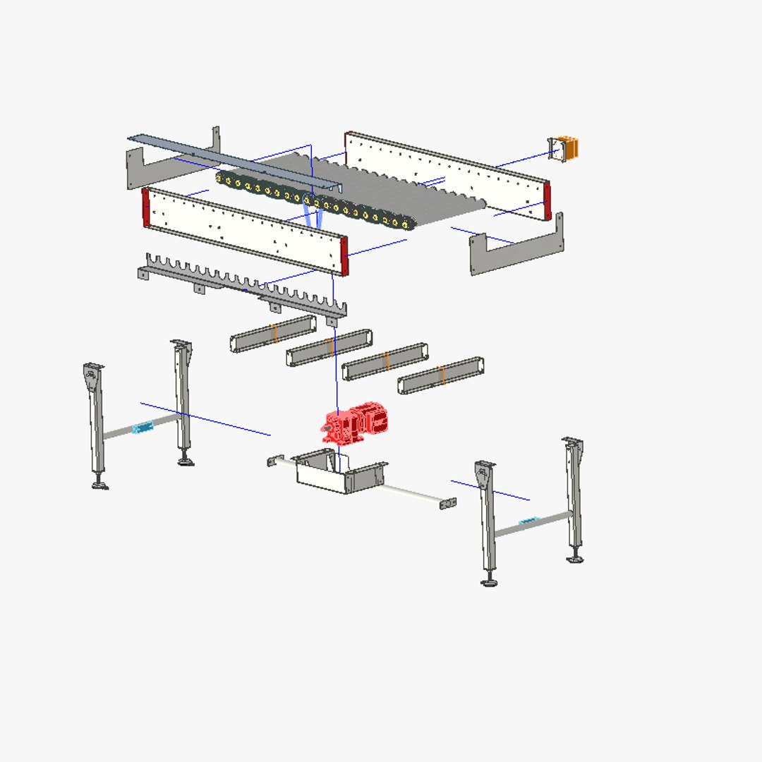Chain driven roller conveyor 01 3D model - TurboSquid 2138871
