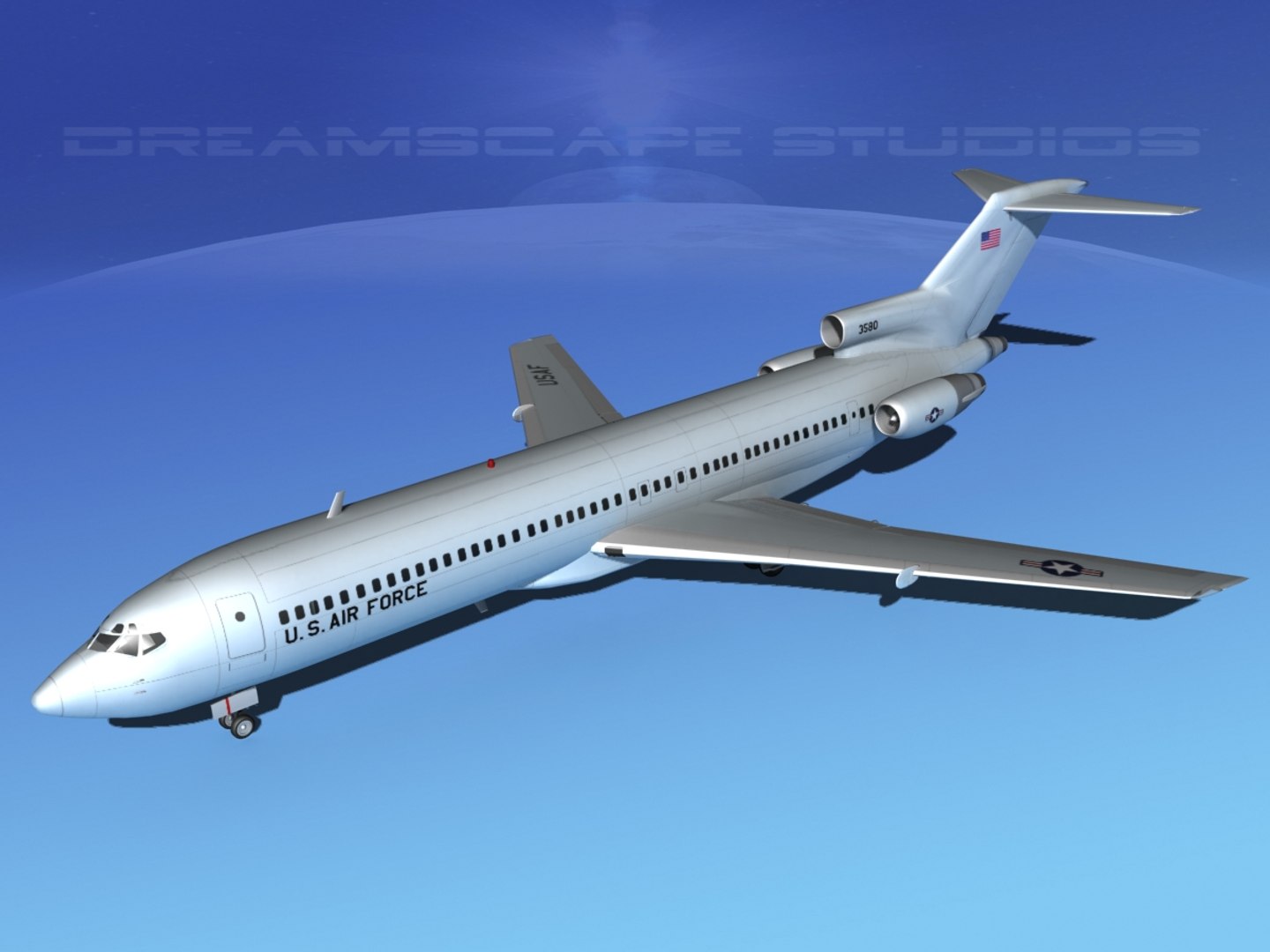 turbines c-22b boeing 727-200 3d dxf