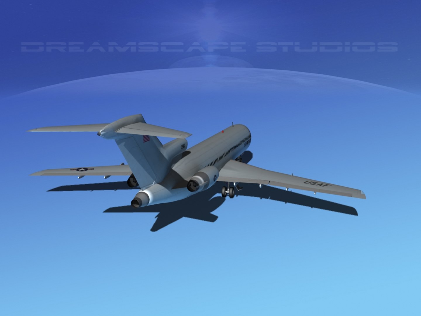 turbines c-22b boeing 727-200 3d dxf
