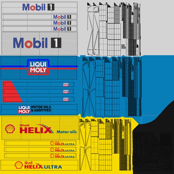 Detailed Motor Oil Bottles Rack 3D model - TurboSquid 2034449
