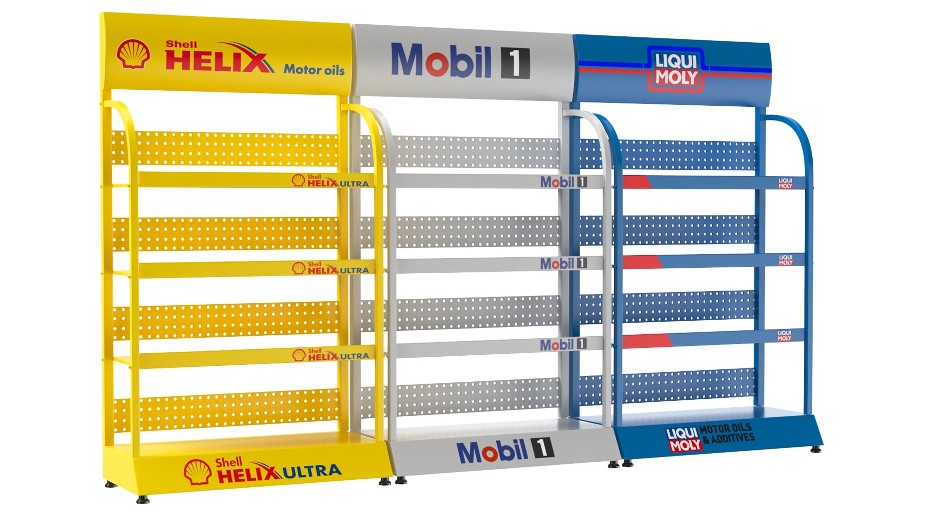 Detailed Motor Oil Bottles Rack 3D Model - TurboSquid 2034449