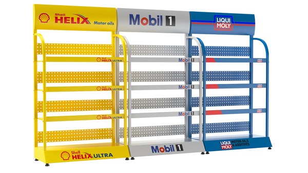 Detailed Motor Oil Bottles Rack 3D model - TurboSquid 2034449