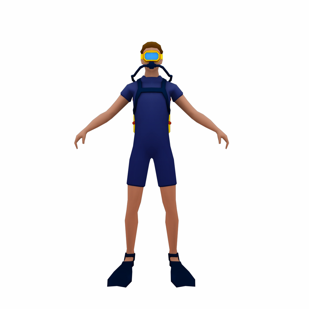3D Diver Animation Model - TurboSquid 1453547