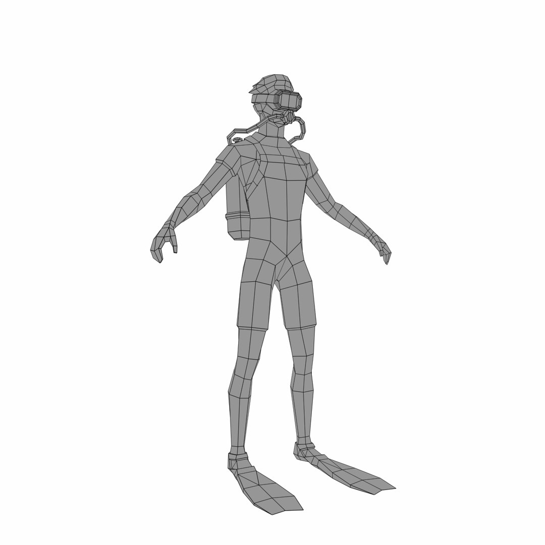 3D Diver Animation Model - TurboSquid 1453547