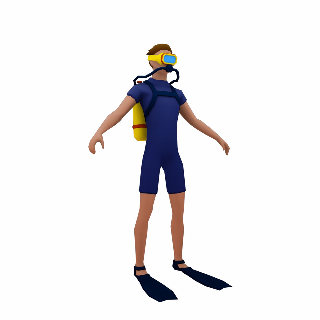 3D Diver Animation Model - TurboSquid 1453547
