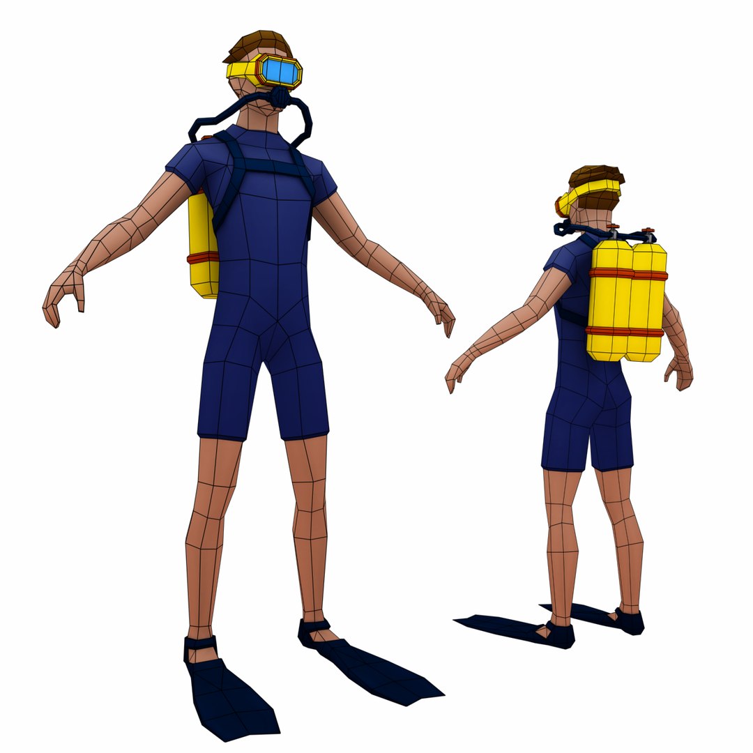 3D Diver Animation Model - TurboSquid 1453547