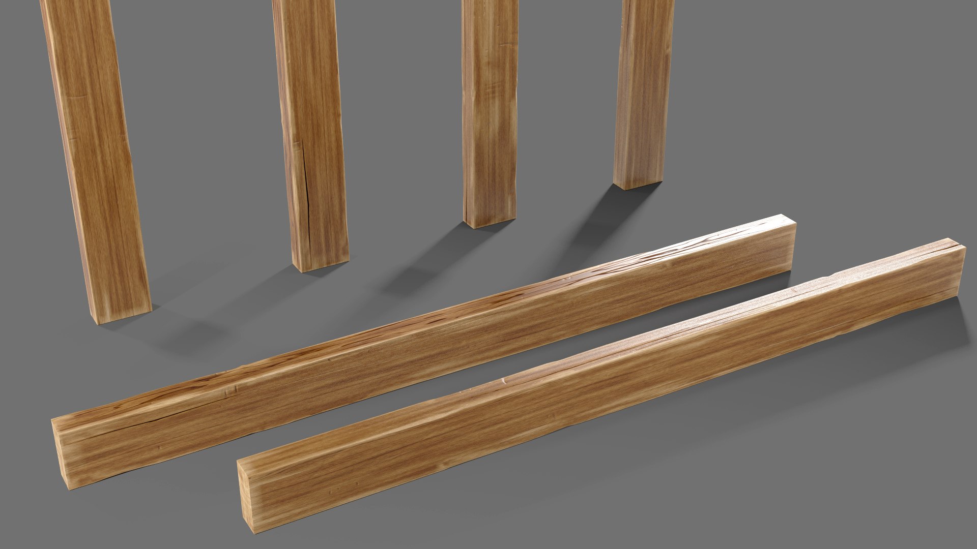 3D Wooden Beam Model - TurboSquid 1691976