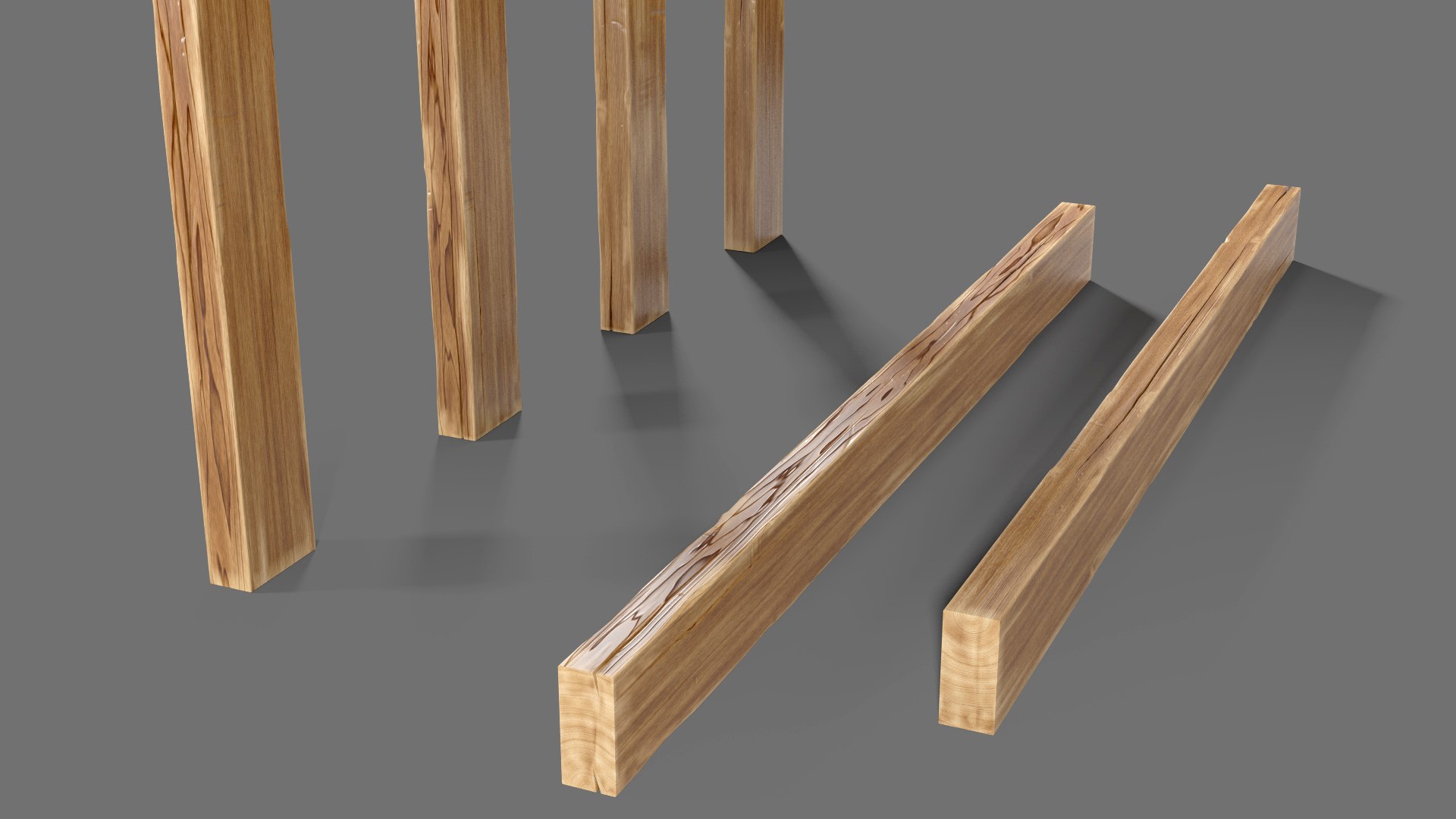 3D Wooden Beam Model - TurboSquid 1691976