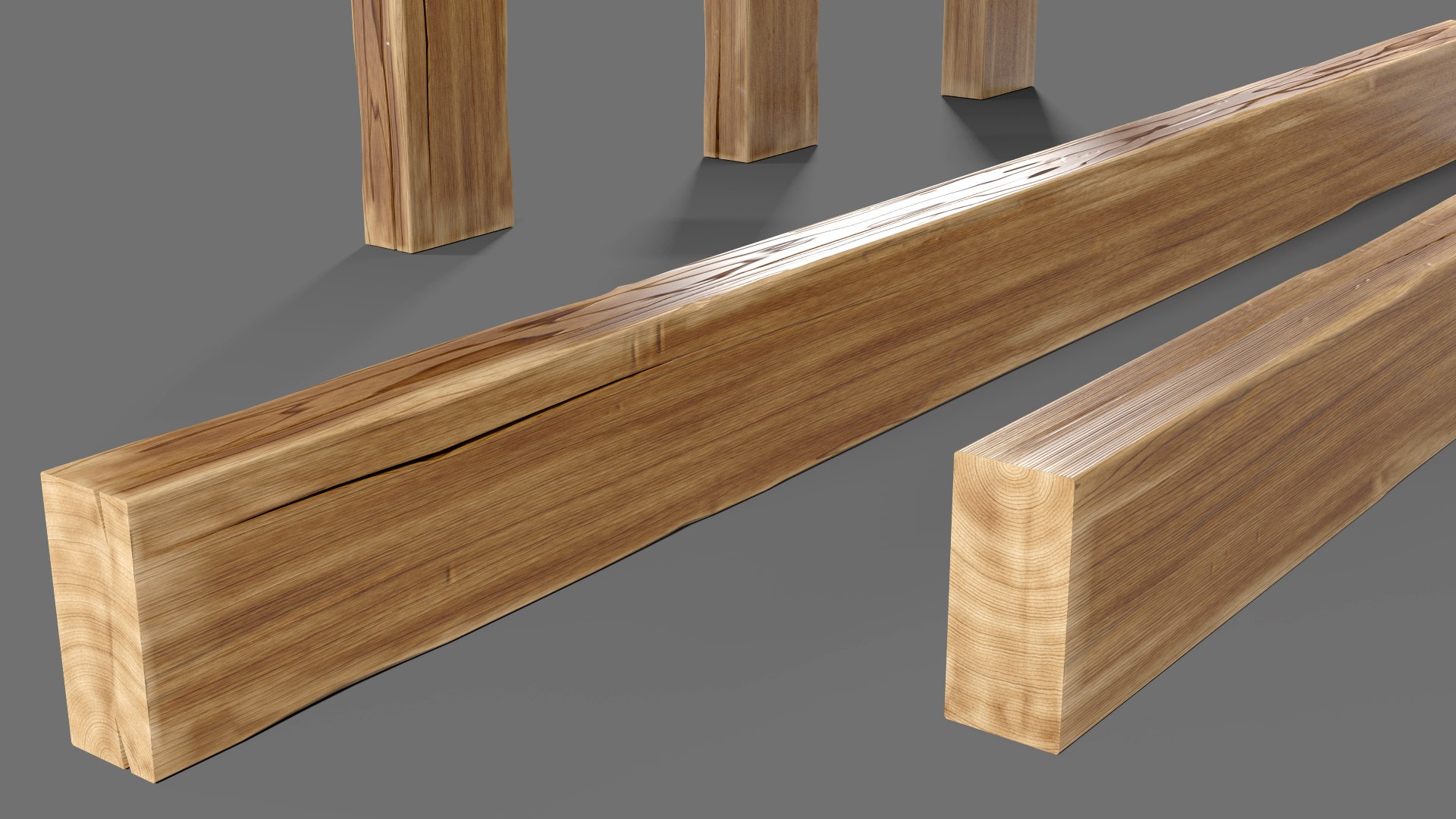 3D Wooden Beam Model - TurboSquid 1691976