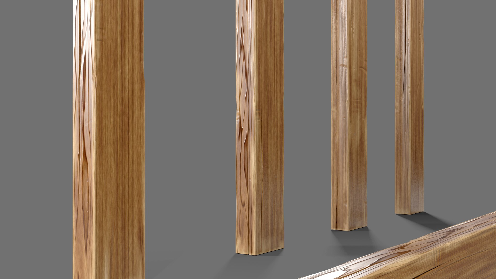 3D Wooden Beam Model - TurboSquid 1691976