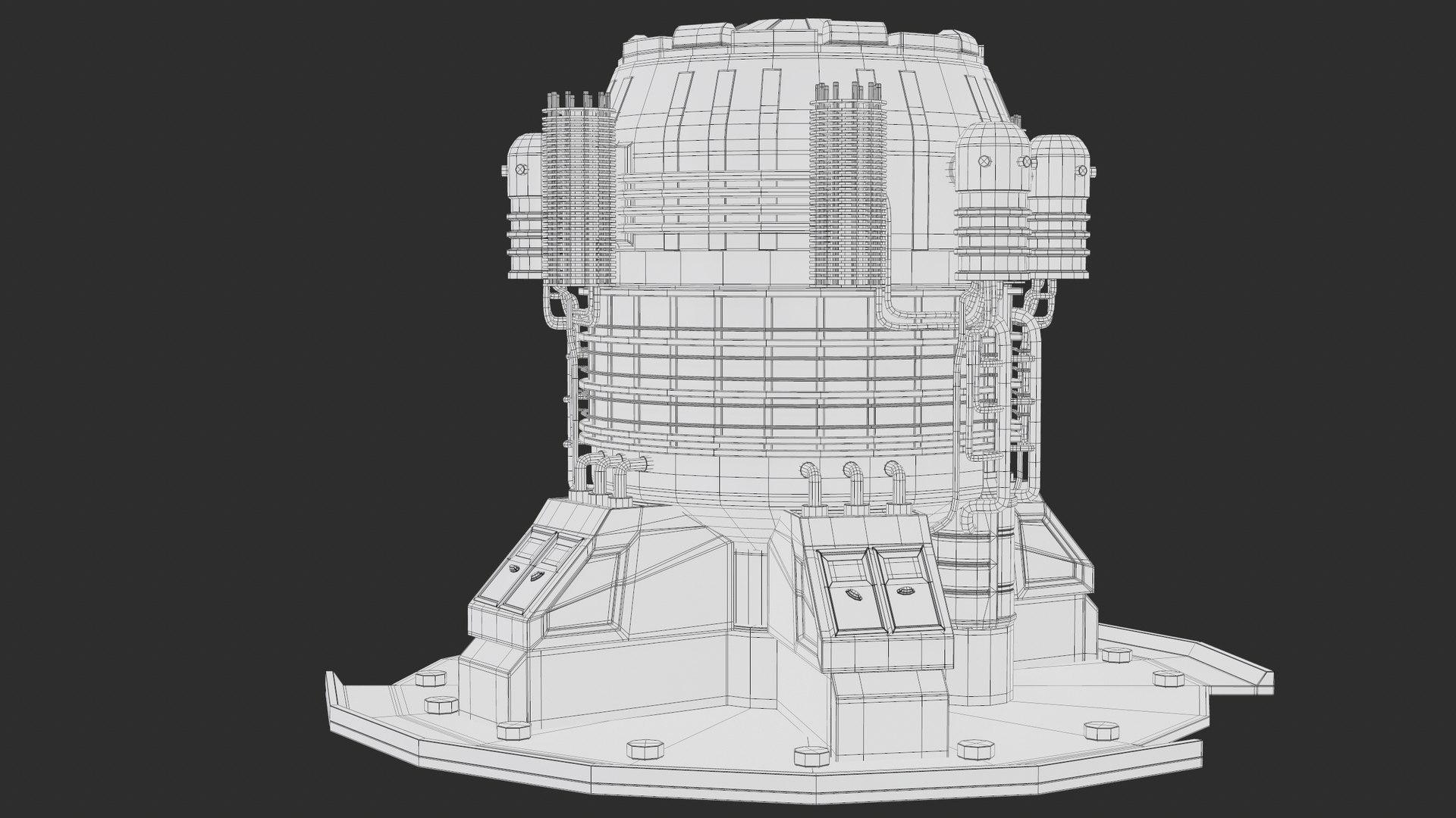 3D Sci-Fi Steampunk Reactor PBR Model - TurboSquid 2009631