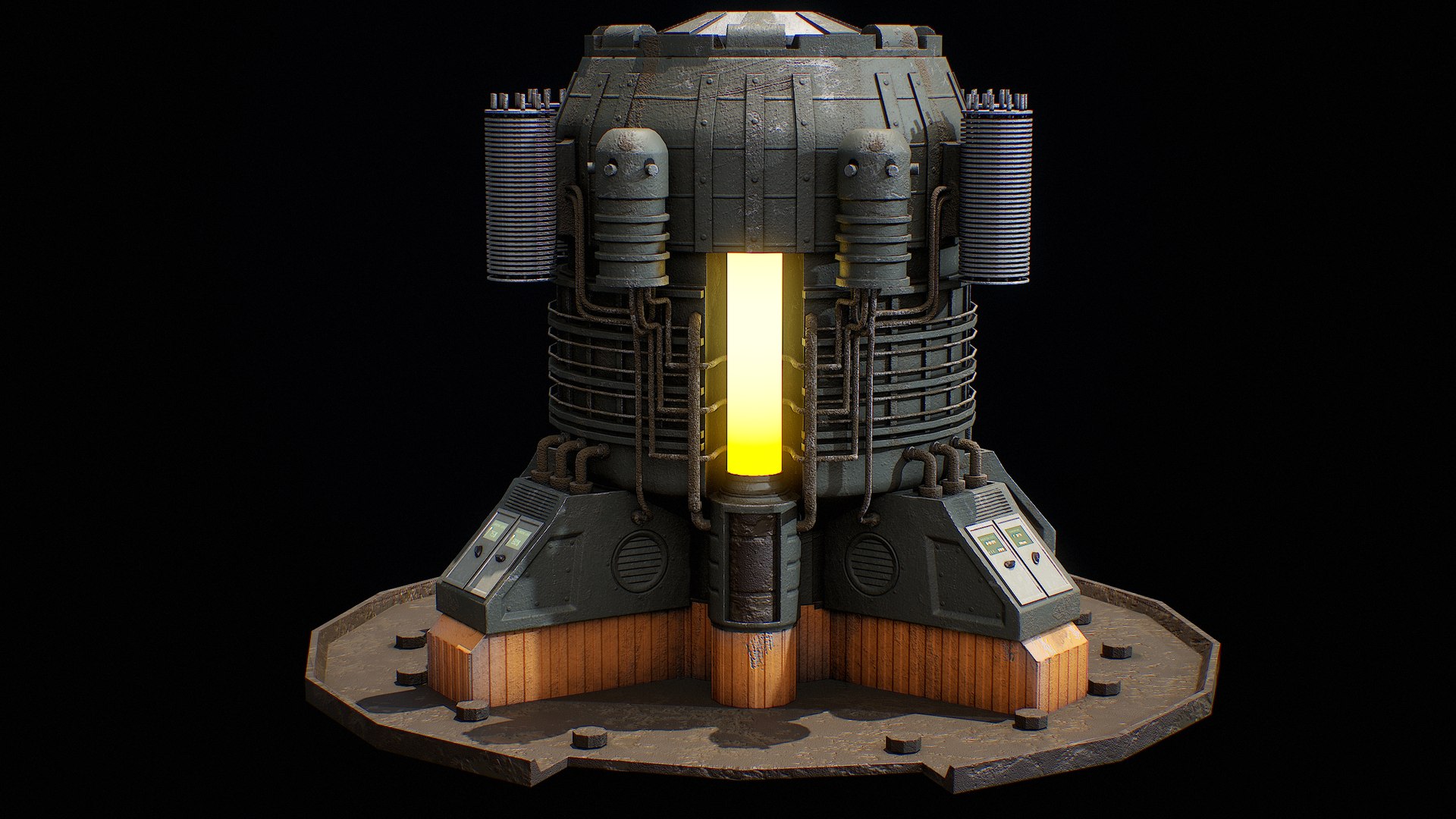 3D Sci-Fi Steampunk Reactor PBR Model - TurboSquid 2009631