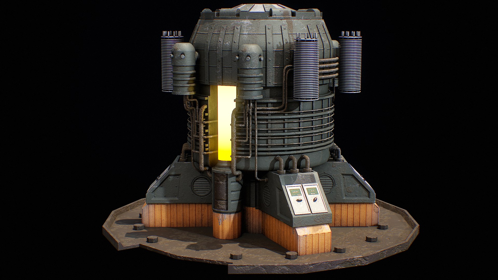 3D Sci-Fi Steampunk Reactor PBR Model - TurboSquid 2009631