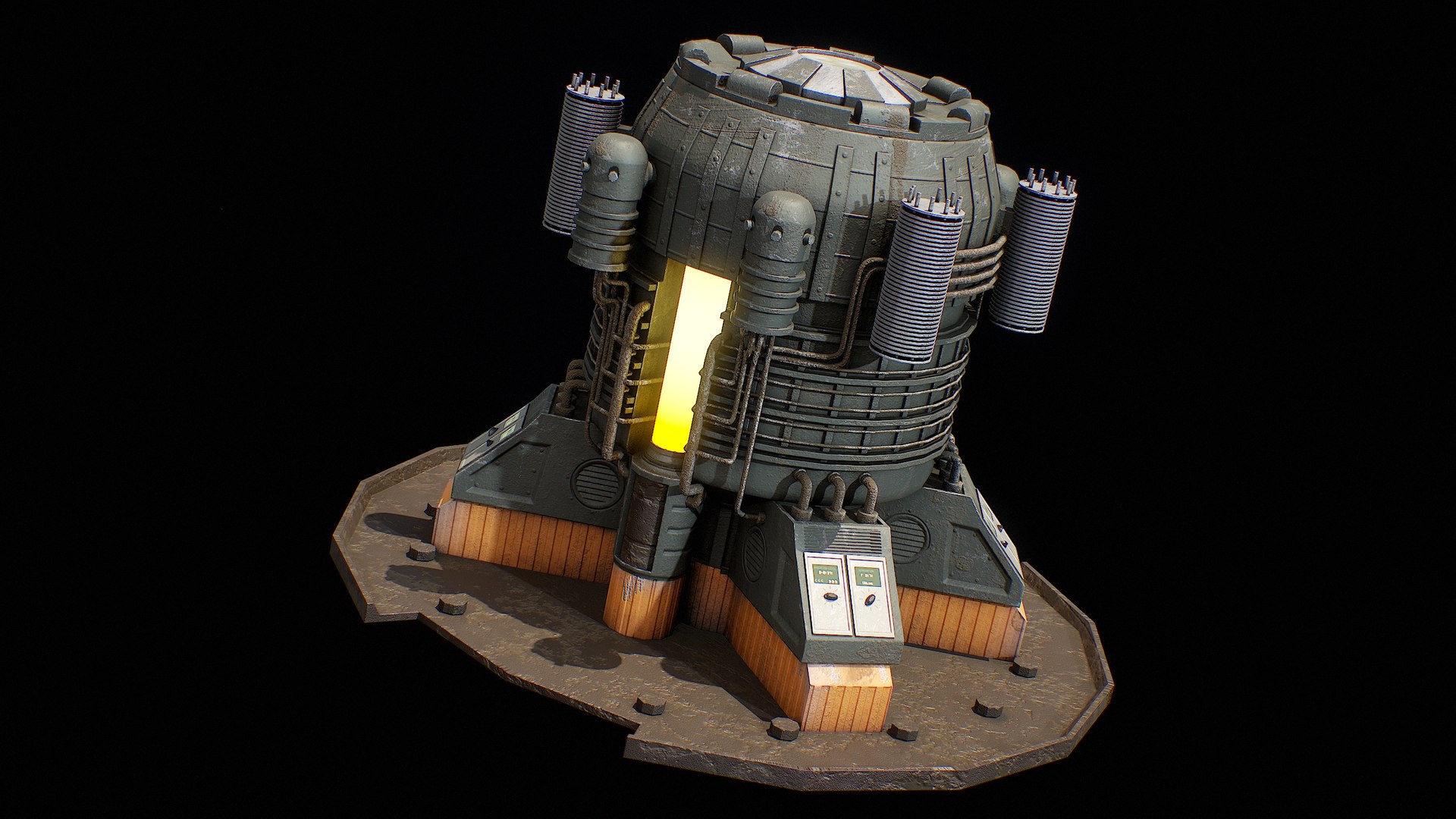 3D Sci-Fi Steampunk Reactor PBR Model - TurboSquid 2009631