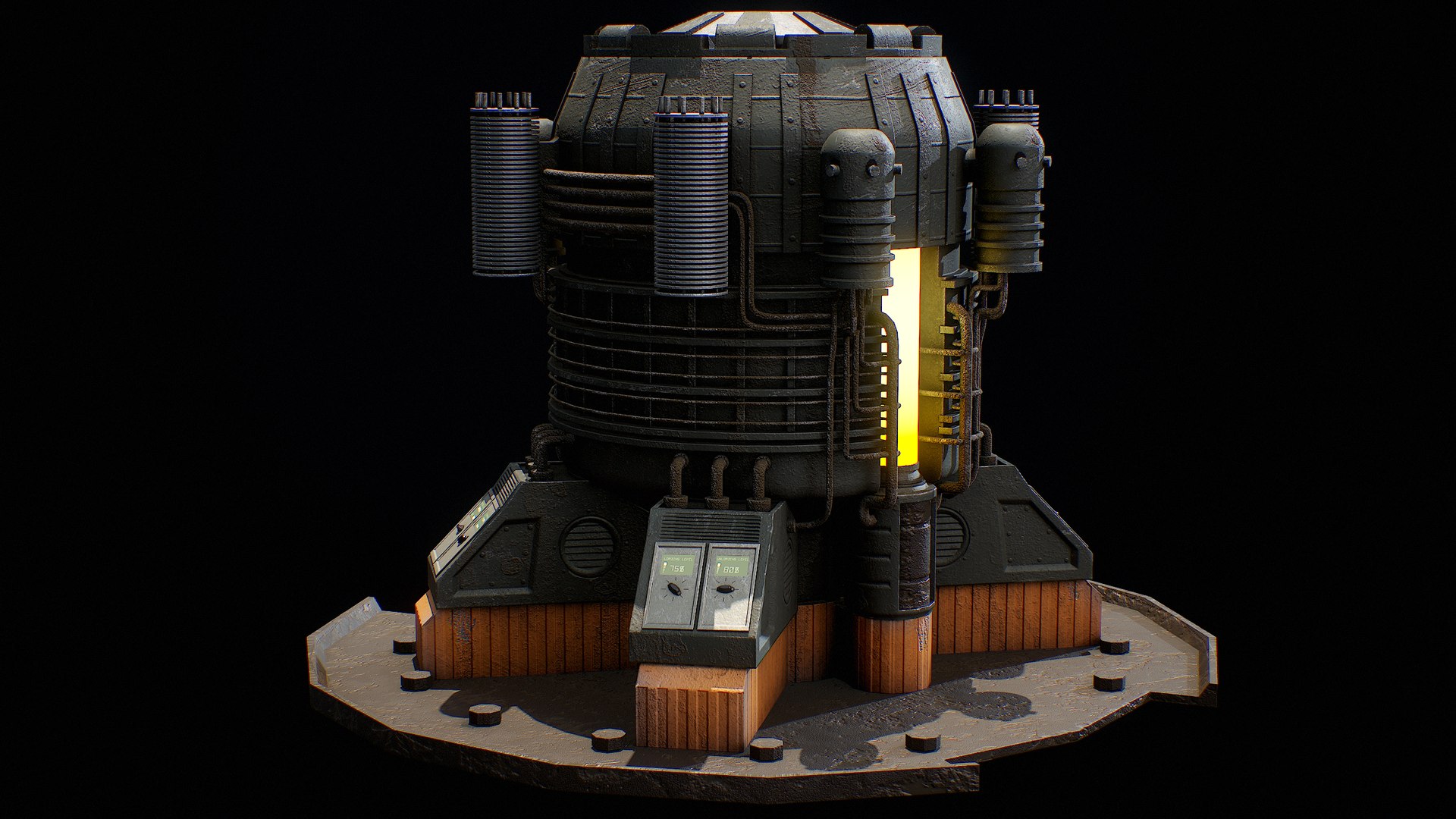 3D Sci-Fi Steampunk Reactor PBR Model - TurboSquid 2009631