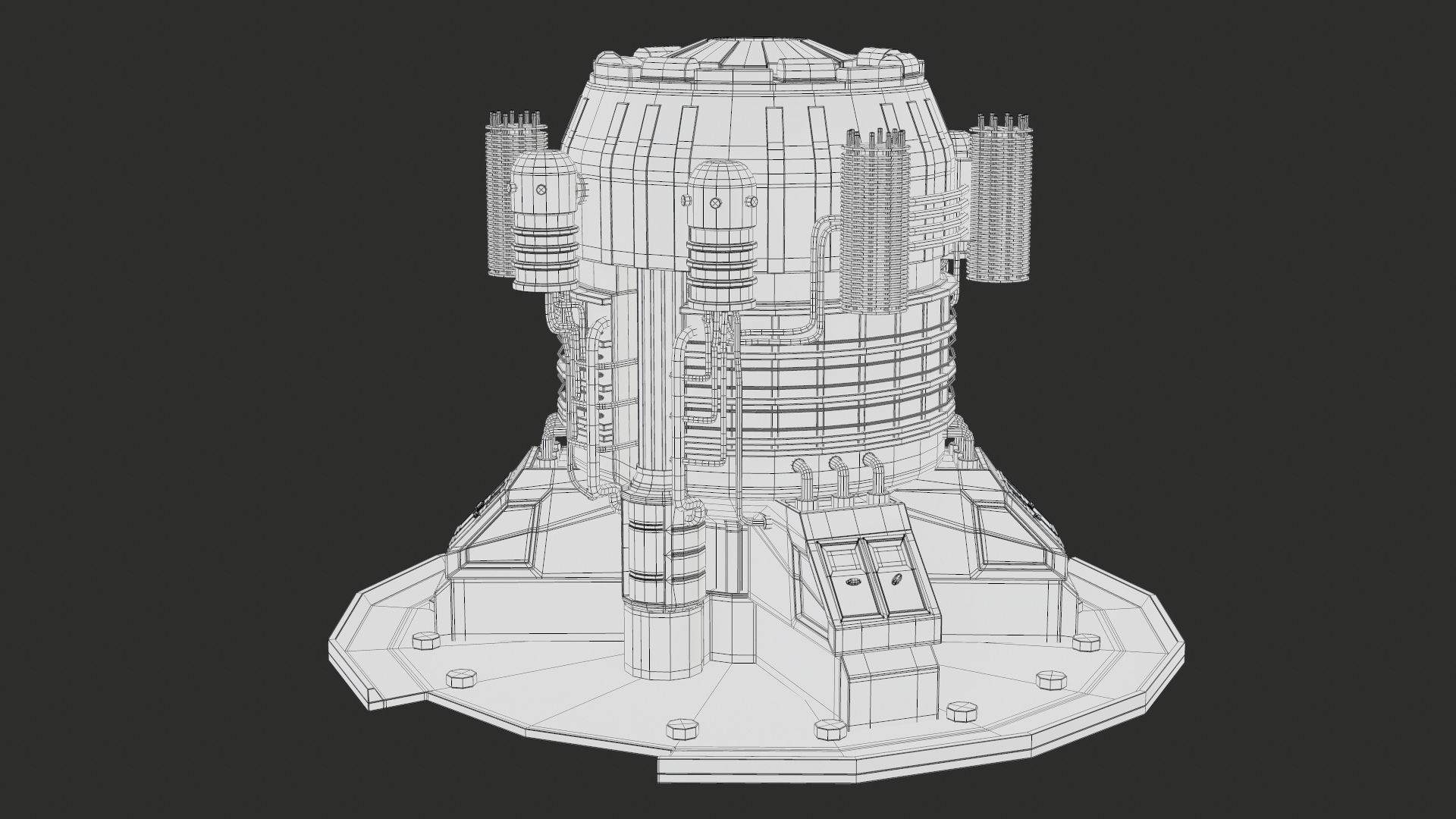 3D Sci-Fi Steampunk Reactor PBR Model - TurboSquid 2009631