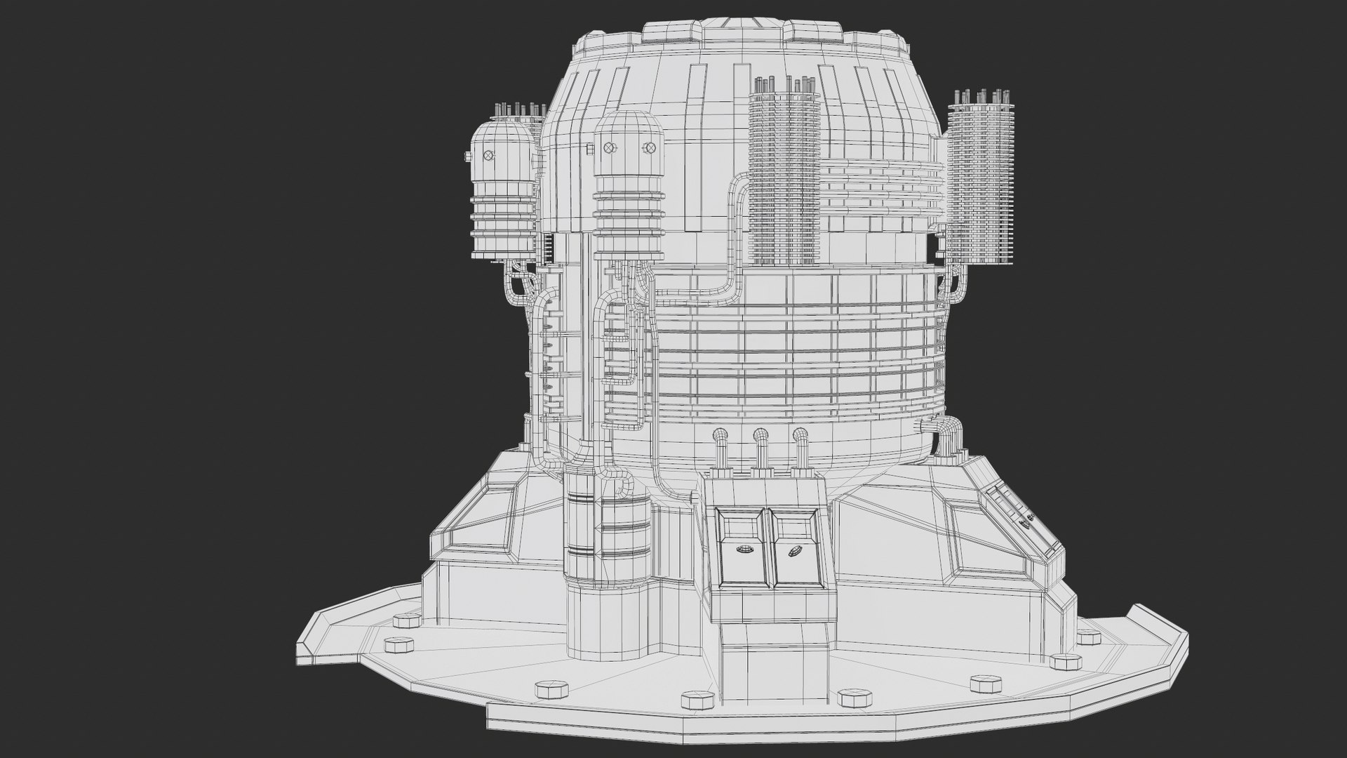 3D Sci-Fi Steampunk Reactor PBR Model - TurboSquid 2009631