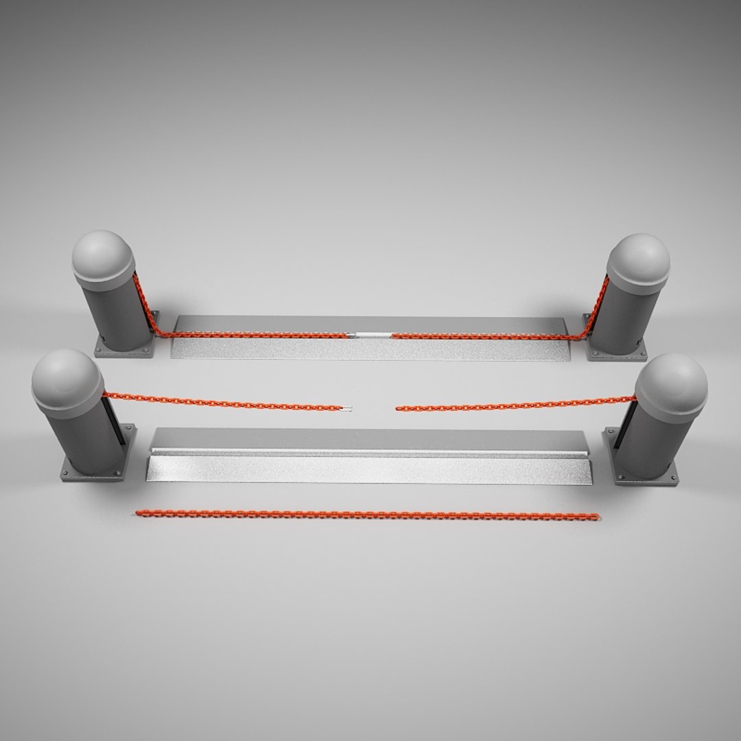 Automatic Chain Road Barrier 3d Model