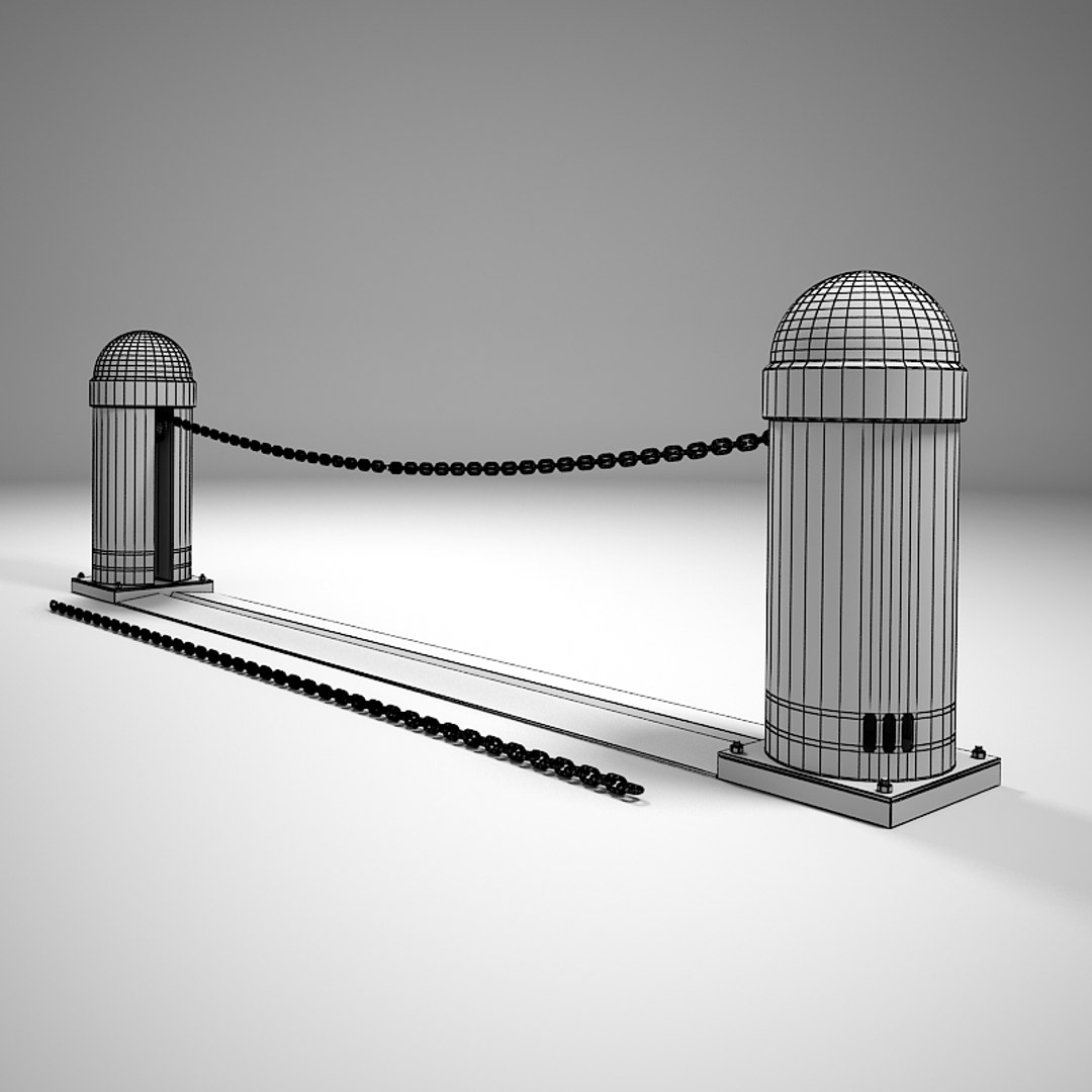 Automatic Chain Road Barrier 3d Model