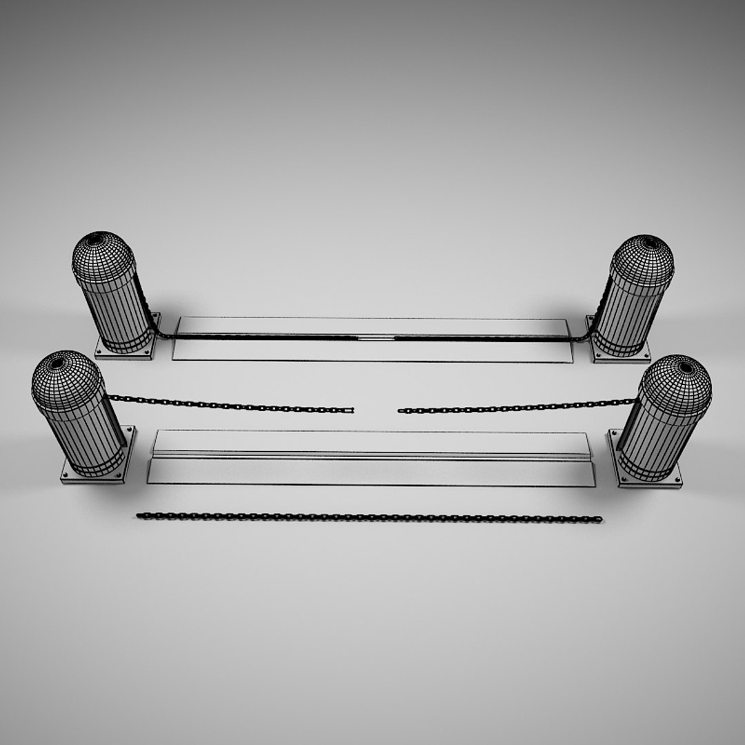 Automatic Chain Road Barrier 3d Model