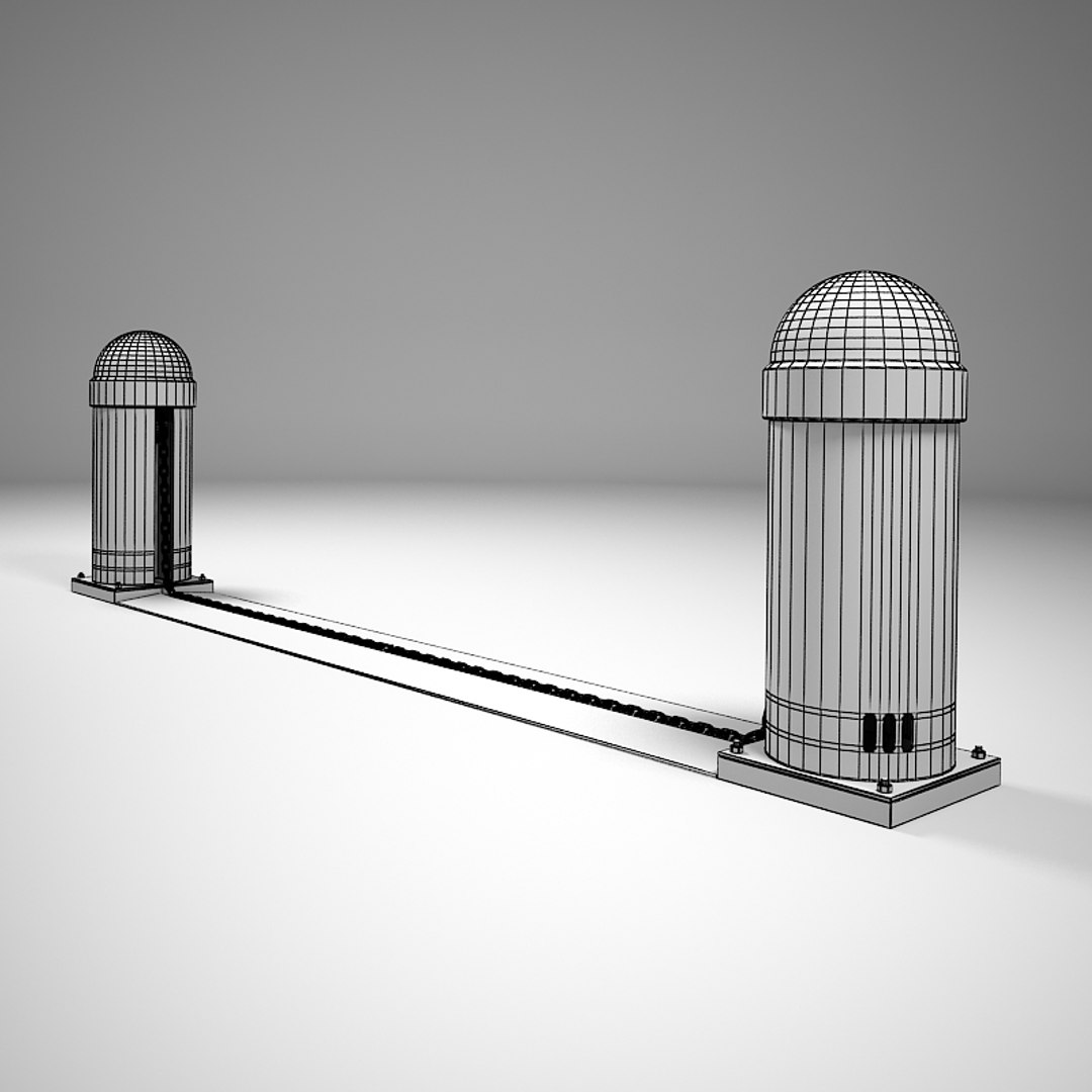 Automatic Chain Road Barrier 3d Model
