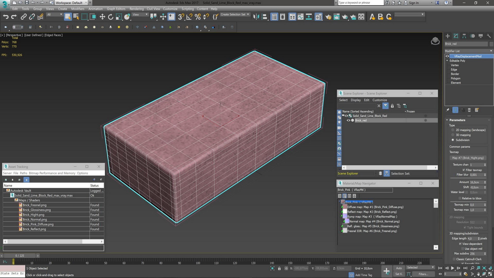3D Solid Sand Lime Block Red - TurboSquid 2146550