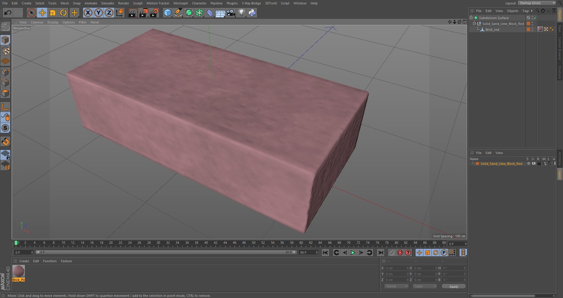 3D Solid Sand Lime Block Red - TurboSquid 2146550