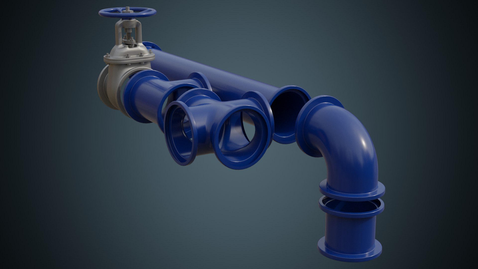 3D Industrial Pipes 6 Basic - TurboSquid 1997283