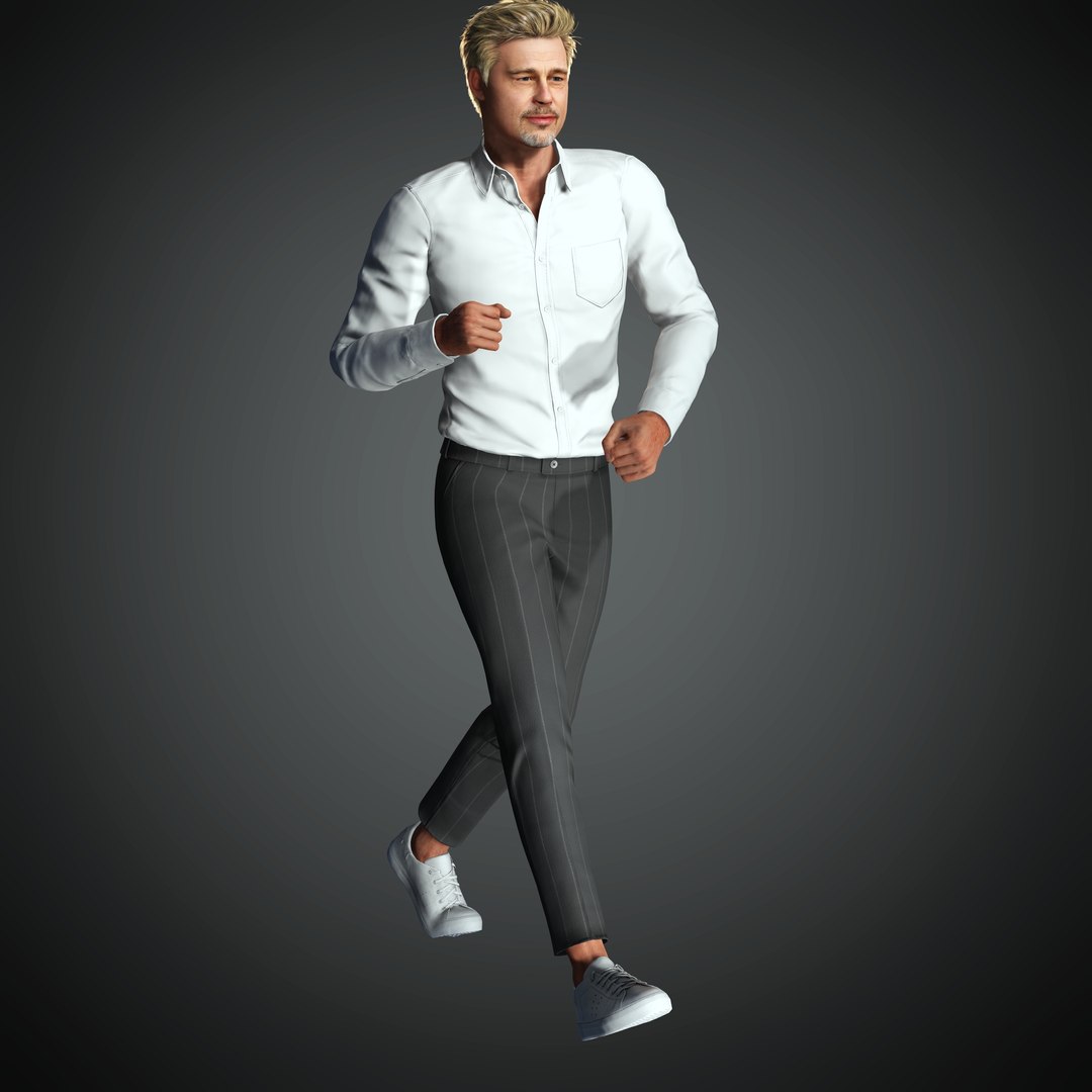 Brad Pitt 3D Model Low-poly 3D Model 3D Model - TurboSquid 2269199