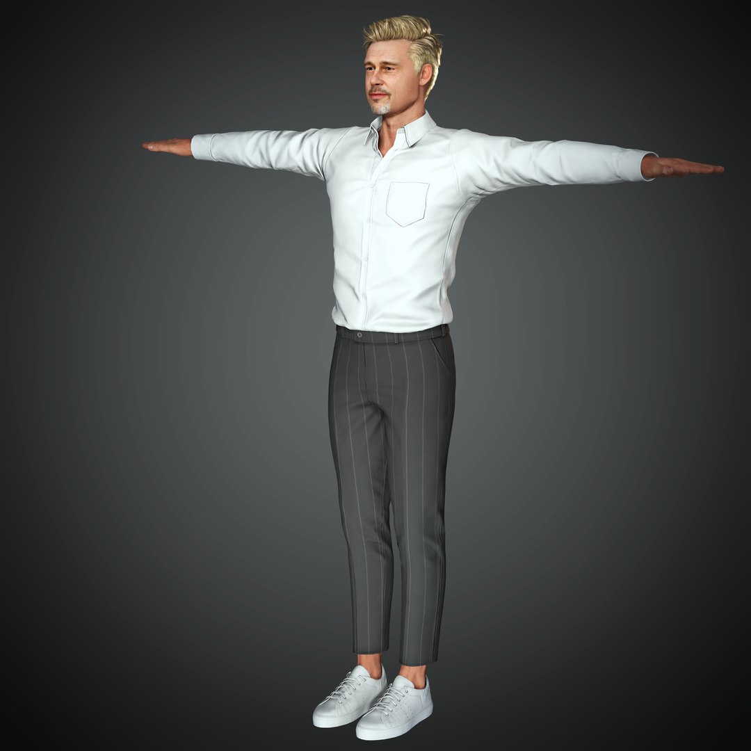 Brad Pitt 3D Model Low-poly 3D Model 3D Model - TurboSquid 2269199