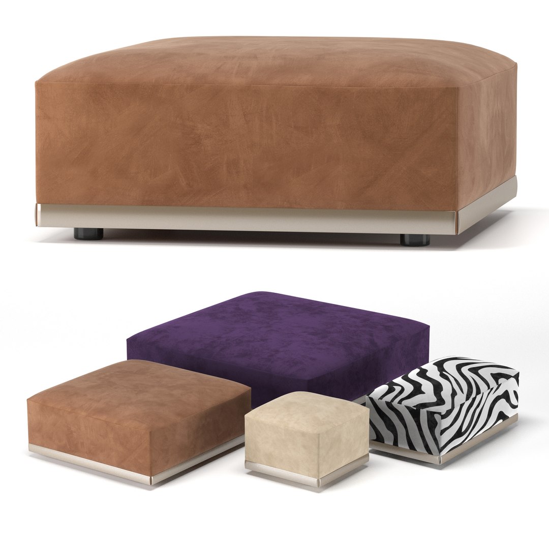 Ottoman, Pouf And Bench Minotti Set, West And Fynn 3D Model ...