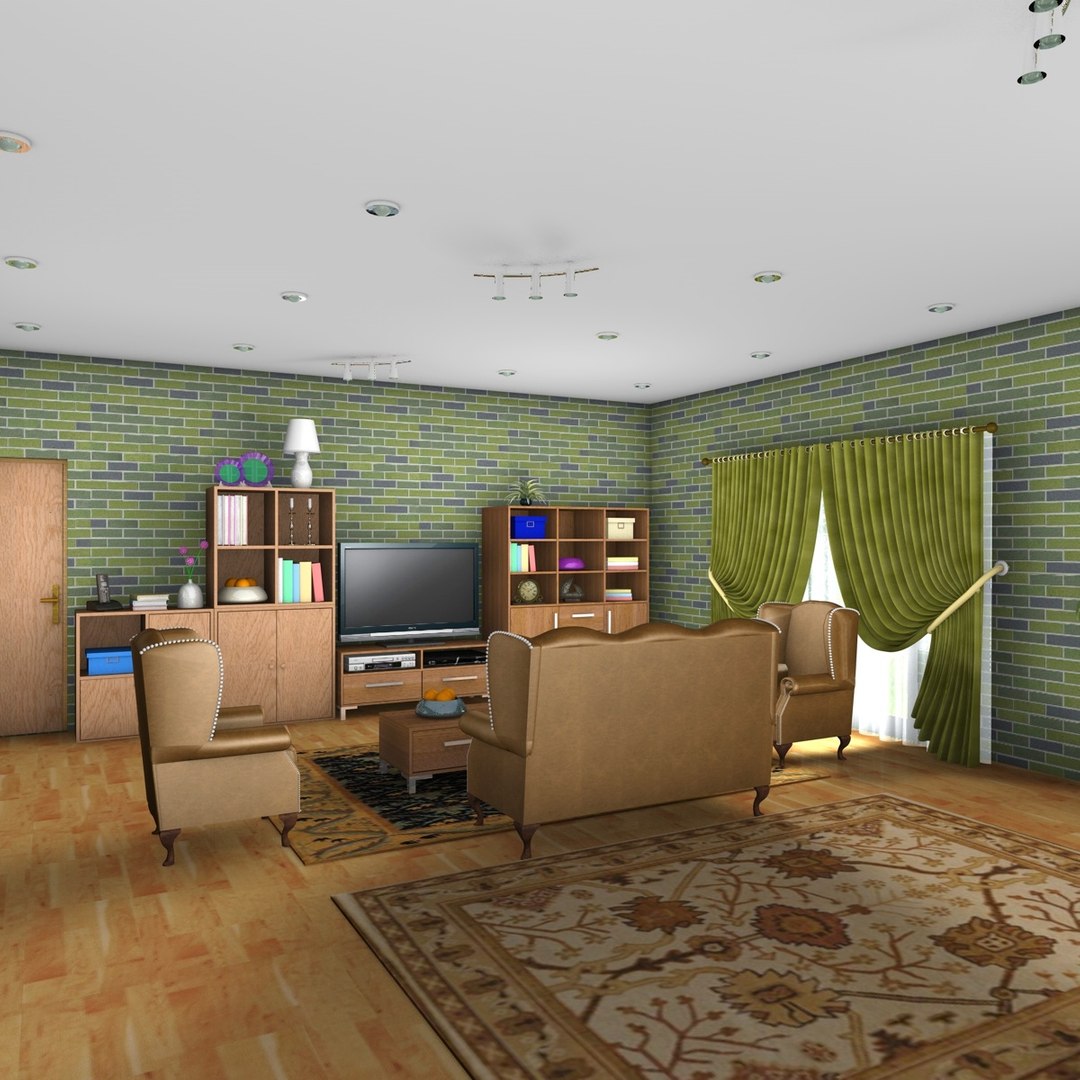 3d living room scene architectural