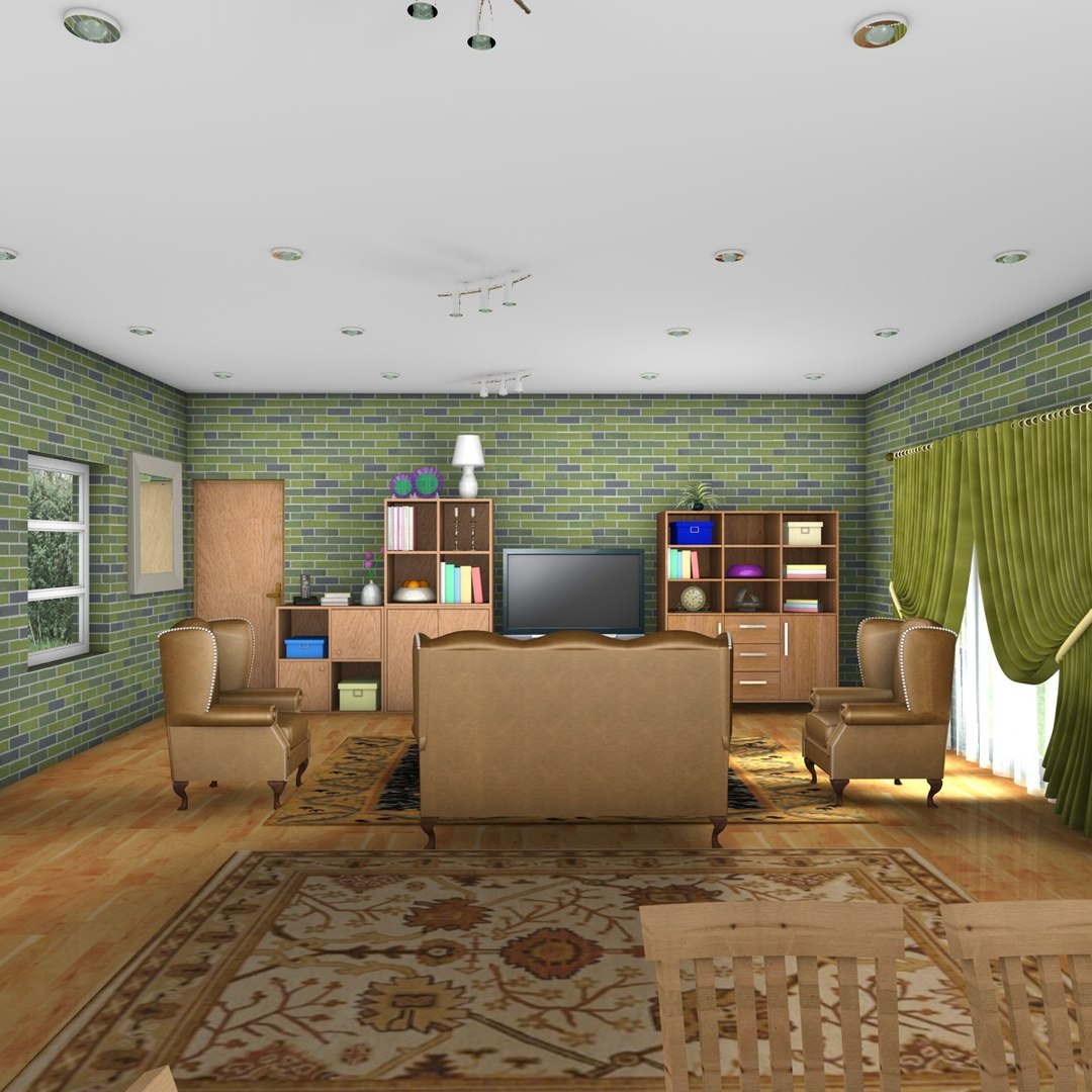 3d living room scene architectural