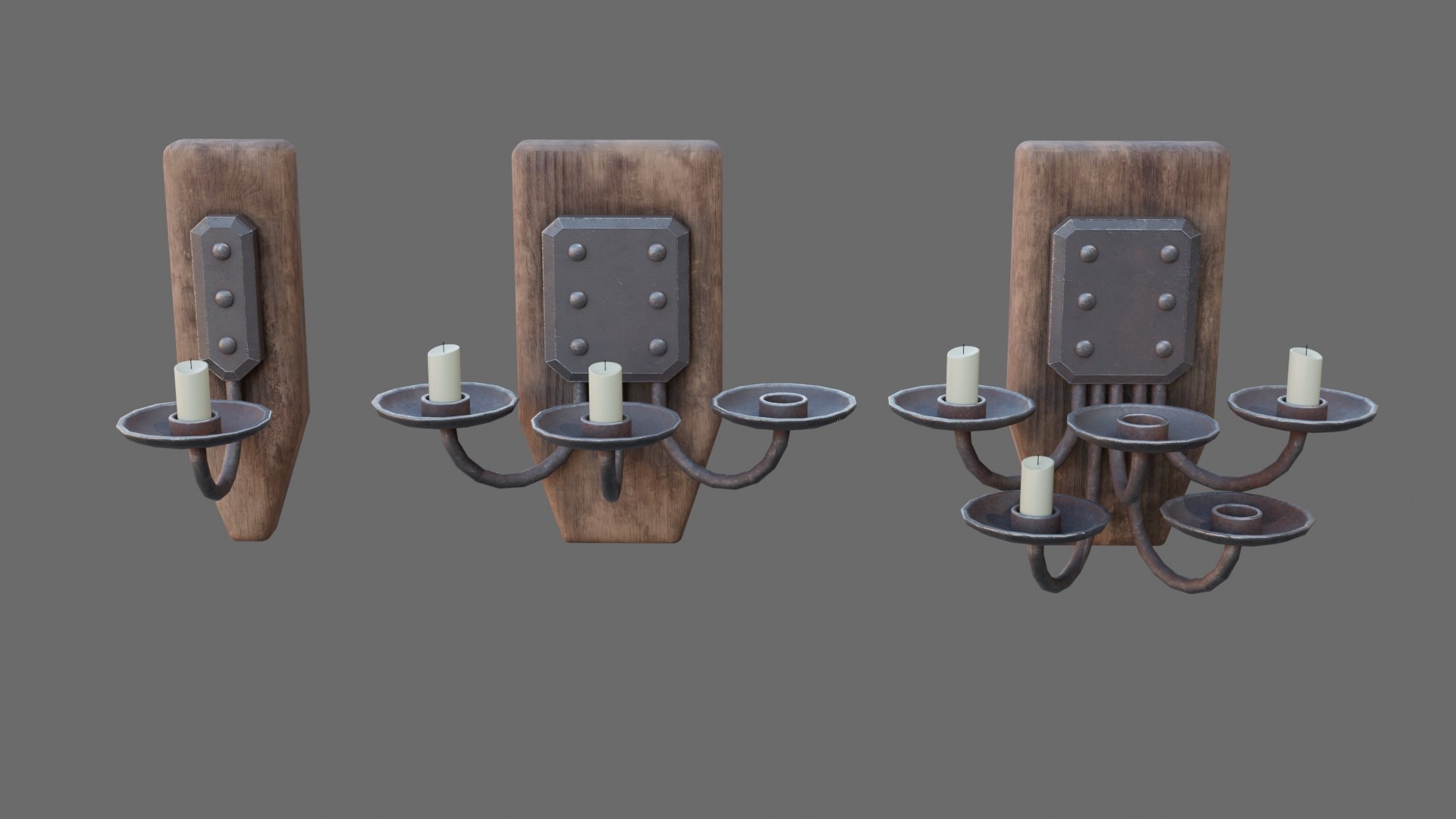3D Complete Set Of Wall Chandeliers Model - TurboSquid 2235242