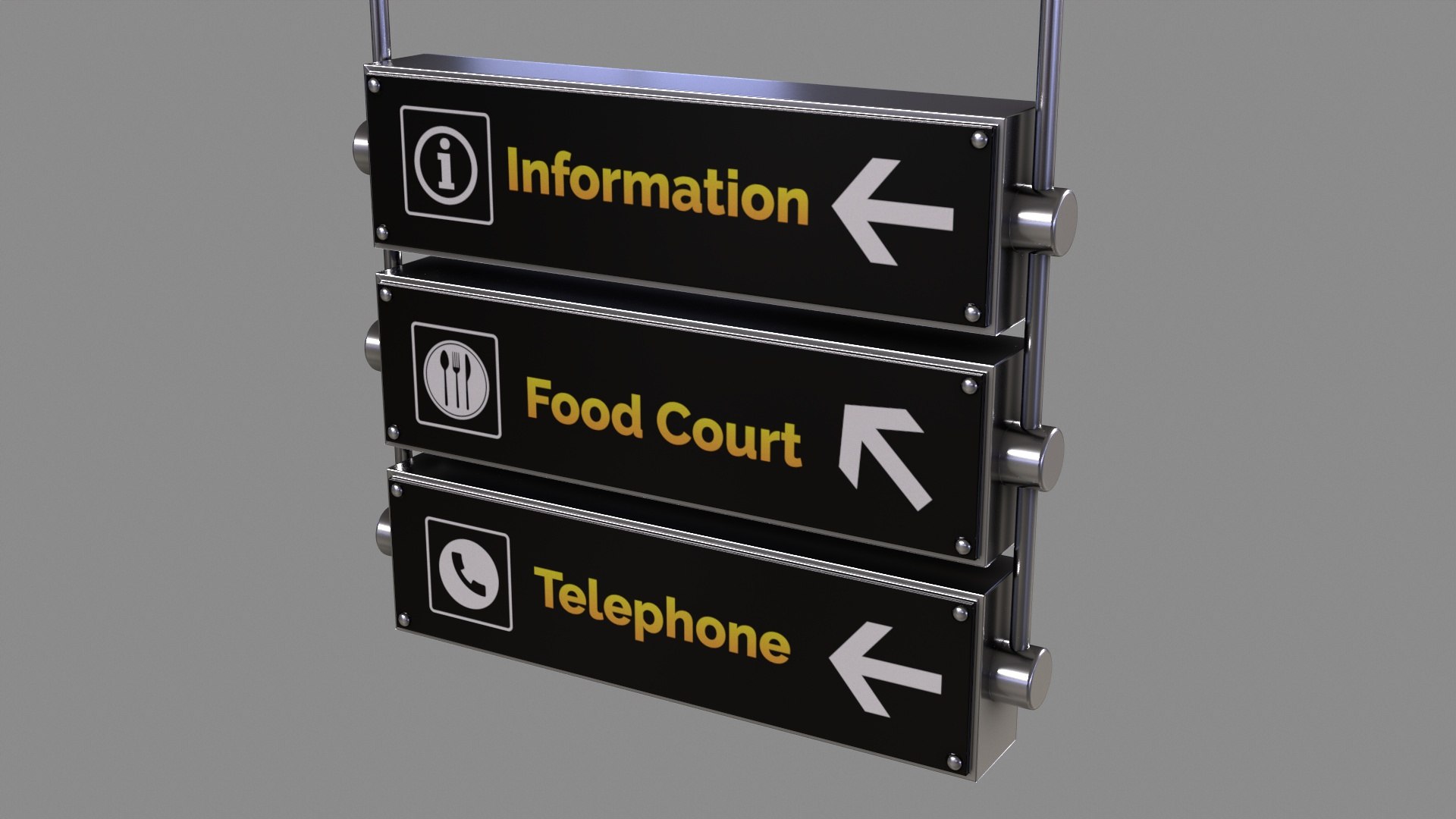 3D Airport Sign Board Collection - TurboSquid 2078798
