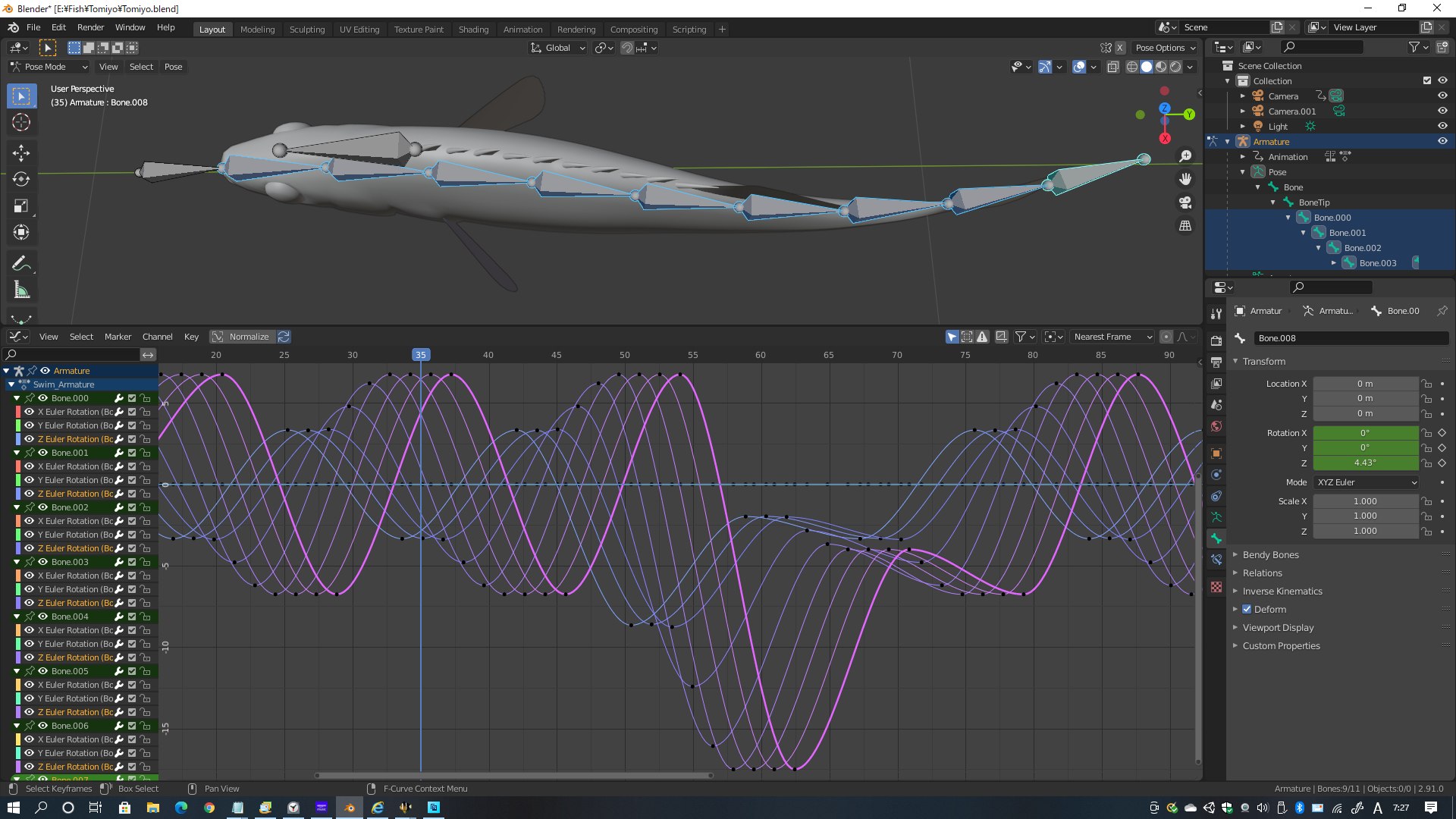 Poser Ninespine Stickleback Tomiyo