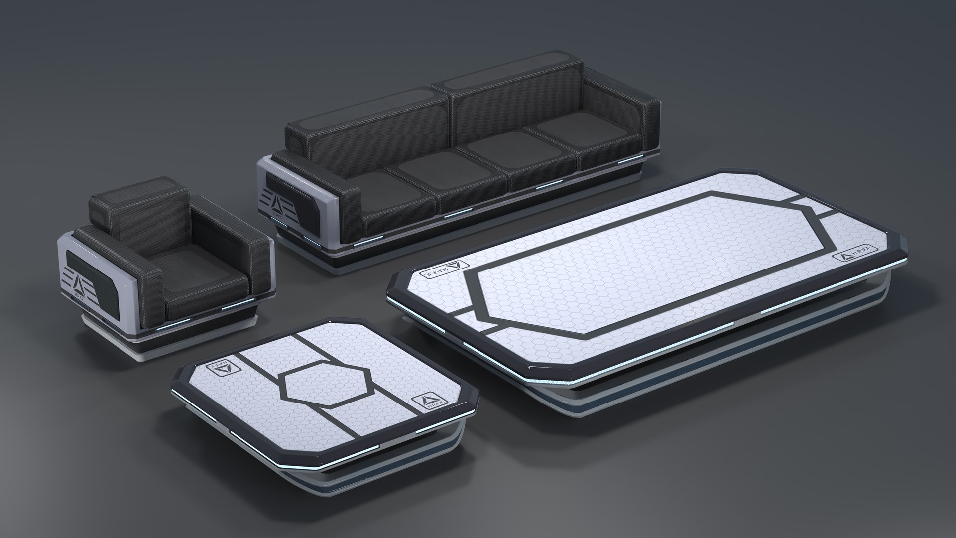 3D Sci-fi Furniture Pack Coffee Model - TurboSquid 1743616