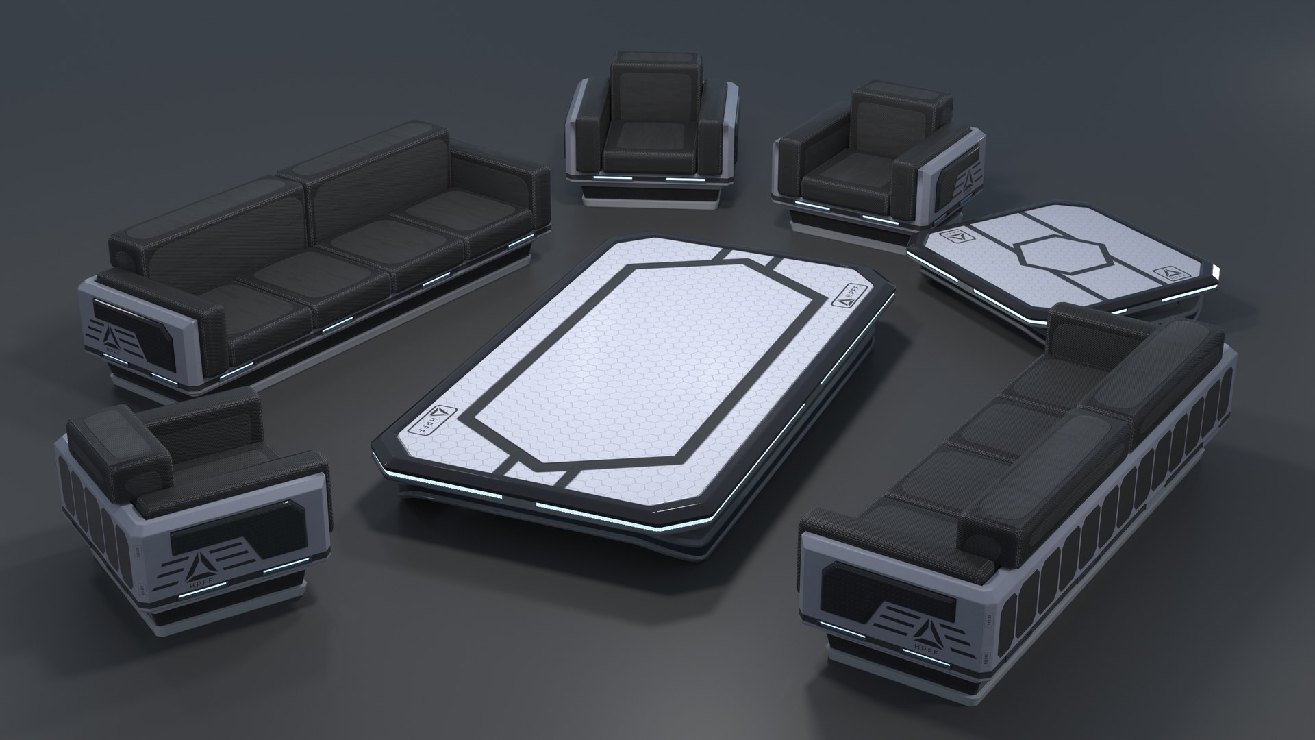 3D Sci-fi Furniture Pack Coffee Model - TurboSquid 1743616