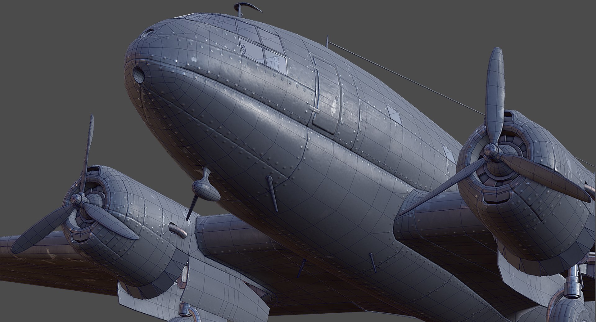 American Curtiss C-46 Commando 3d Max