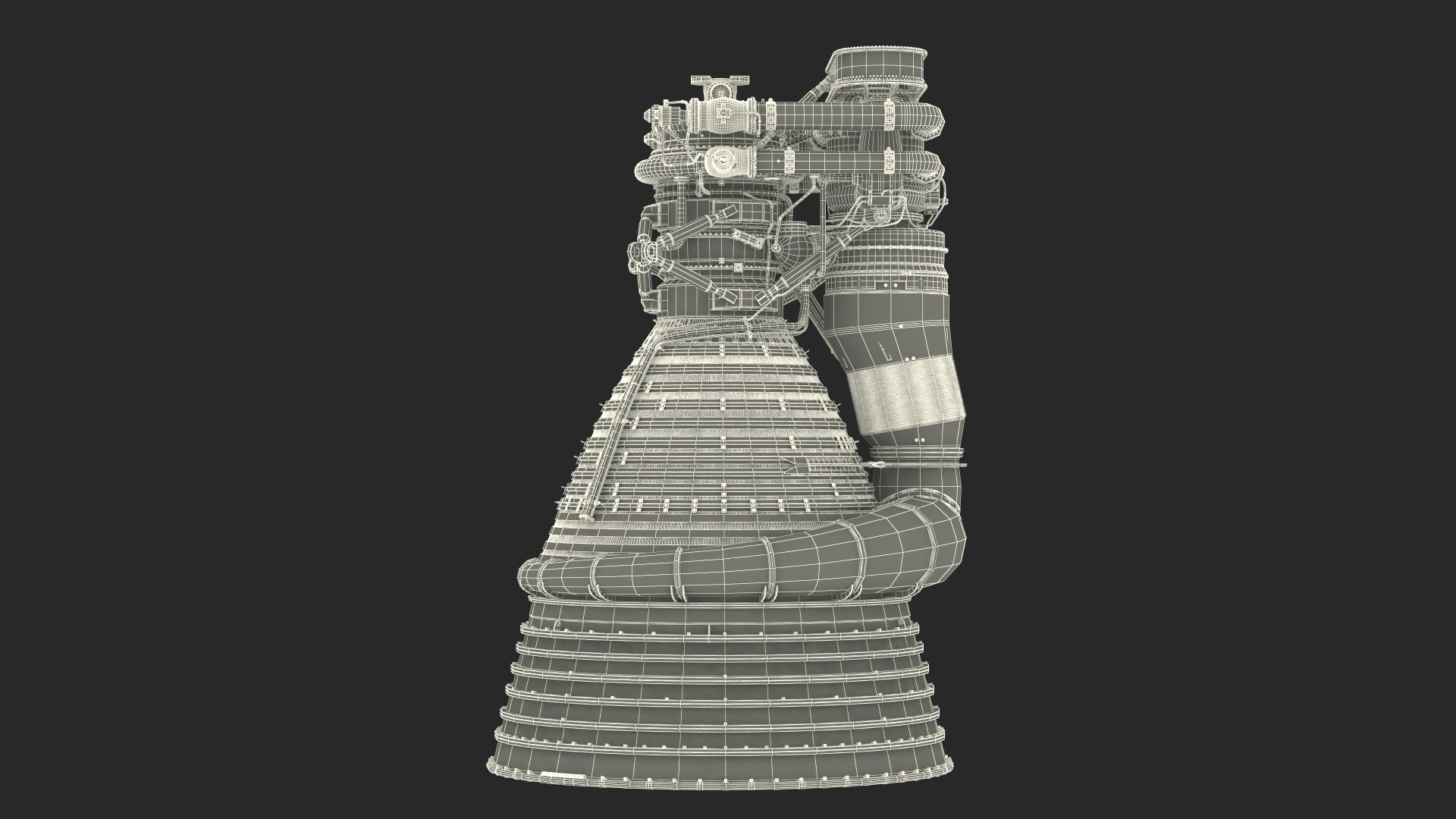 Rocket Engine F-1 With Intricate Piping Model - TurboSquid 2284099