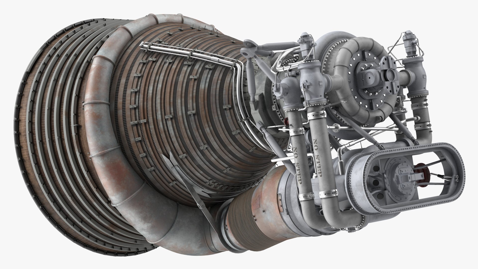 Rocket Engine F-1 With Intricate Piping Model - TurboSquid 2284099