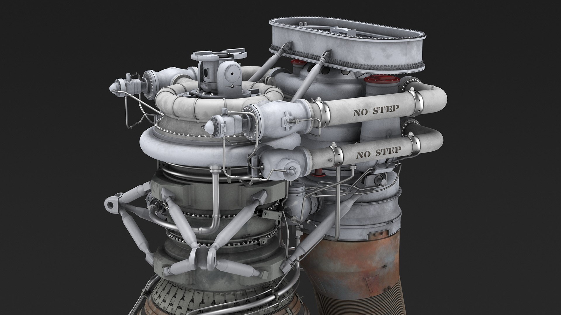Rocket Engine F-1 With Intricate Piping Model - TurboSquid 2284099