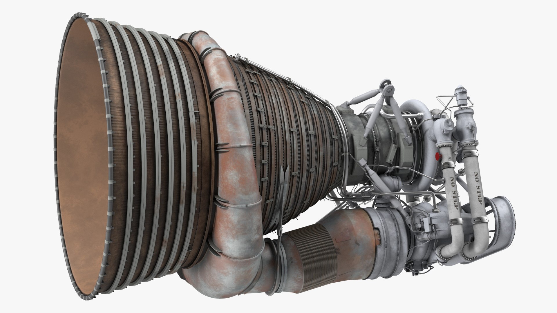 Rocket Engine F-1 With Intricate Piping Model - TurboSquid 2284099