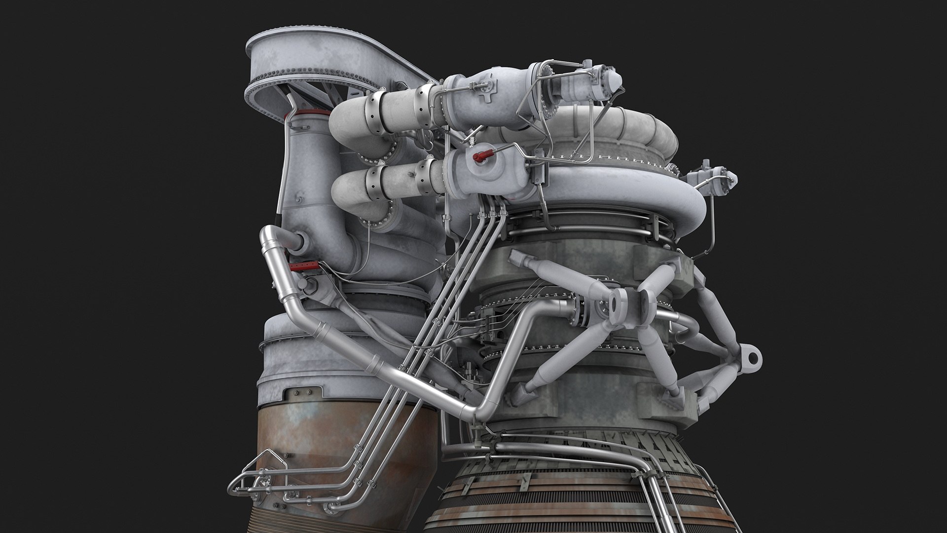 Rocket Engine F-1 With Intricate Piping Model - TurboSquid 2284099