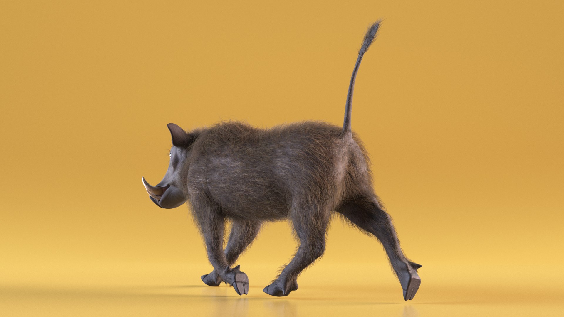 3D African Boar Walking Pose Fur - TurboSquid 2214570