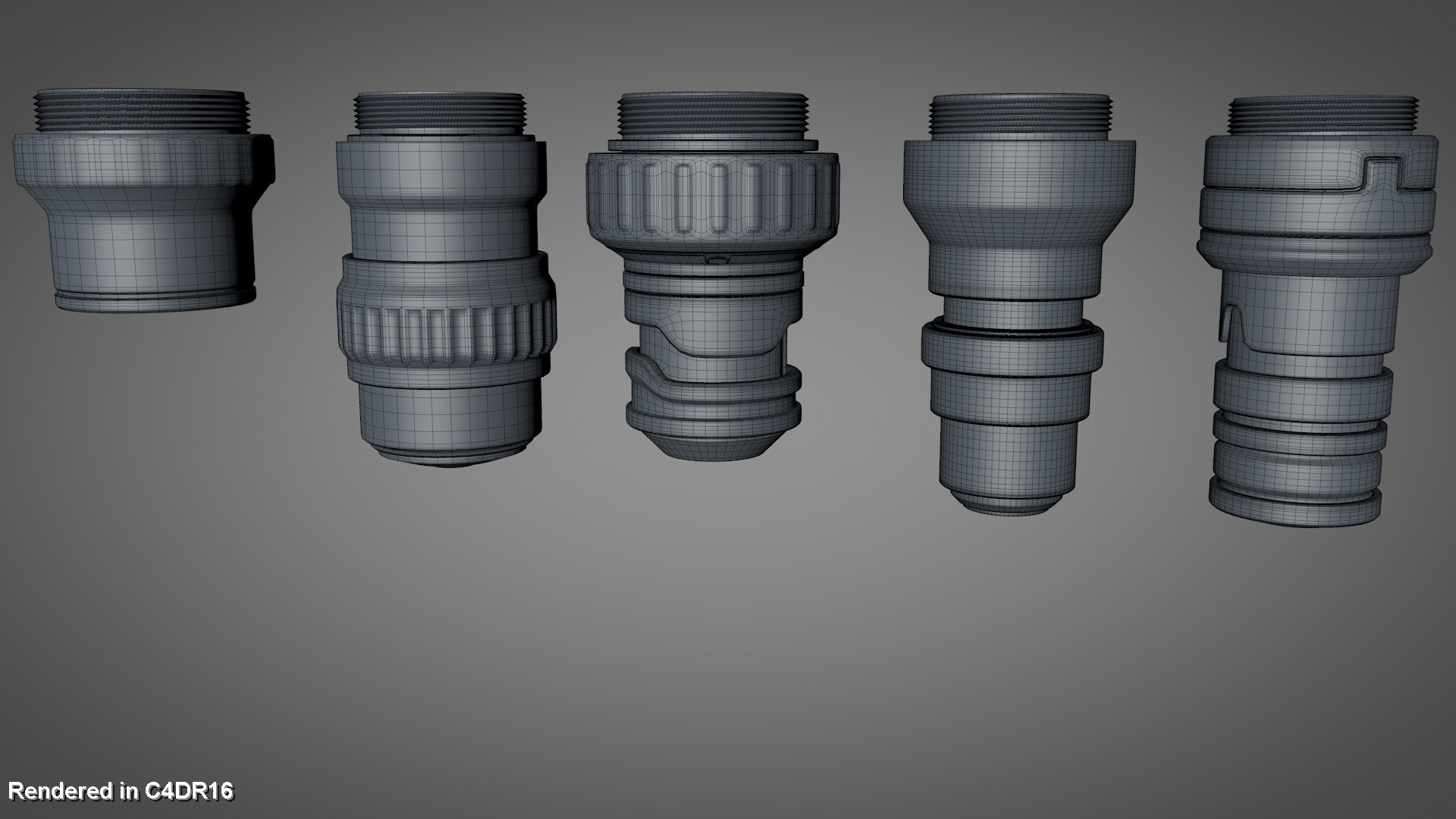 Microscope Objectives 5 Different 3D Model - TurboSquid 1835734