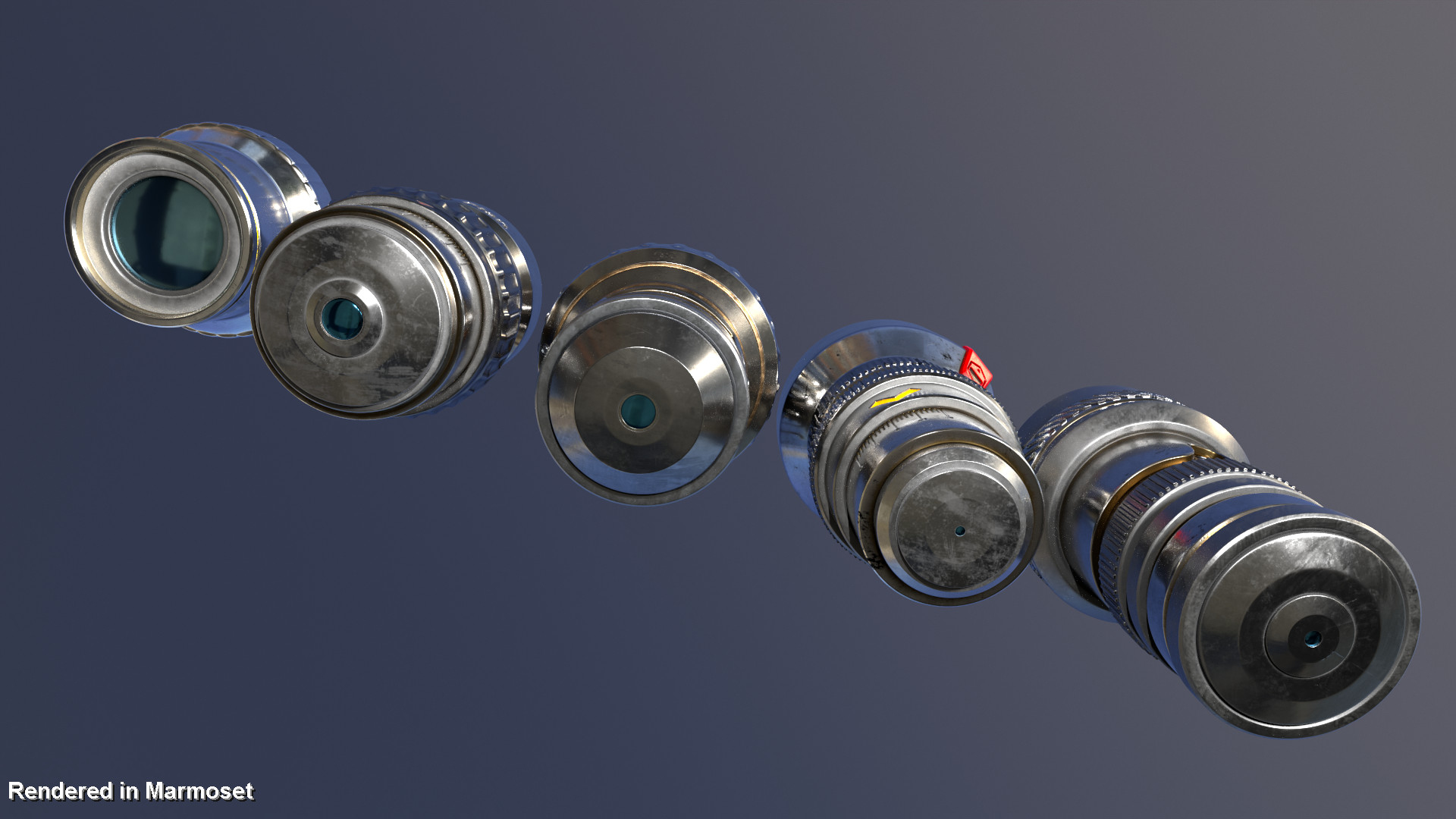 Microscope Objectives 5 Different 3D Model - TurboSquid 1835734