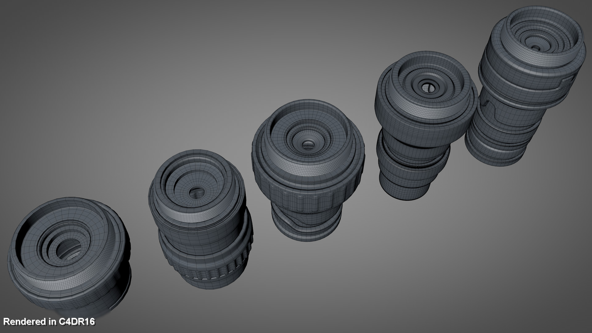 Microscope Objectives 5 Different 3D Model - TurboSquid 1835734